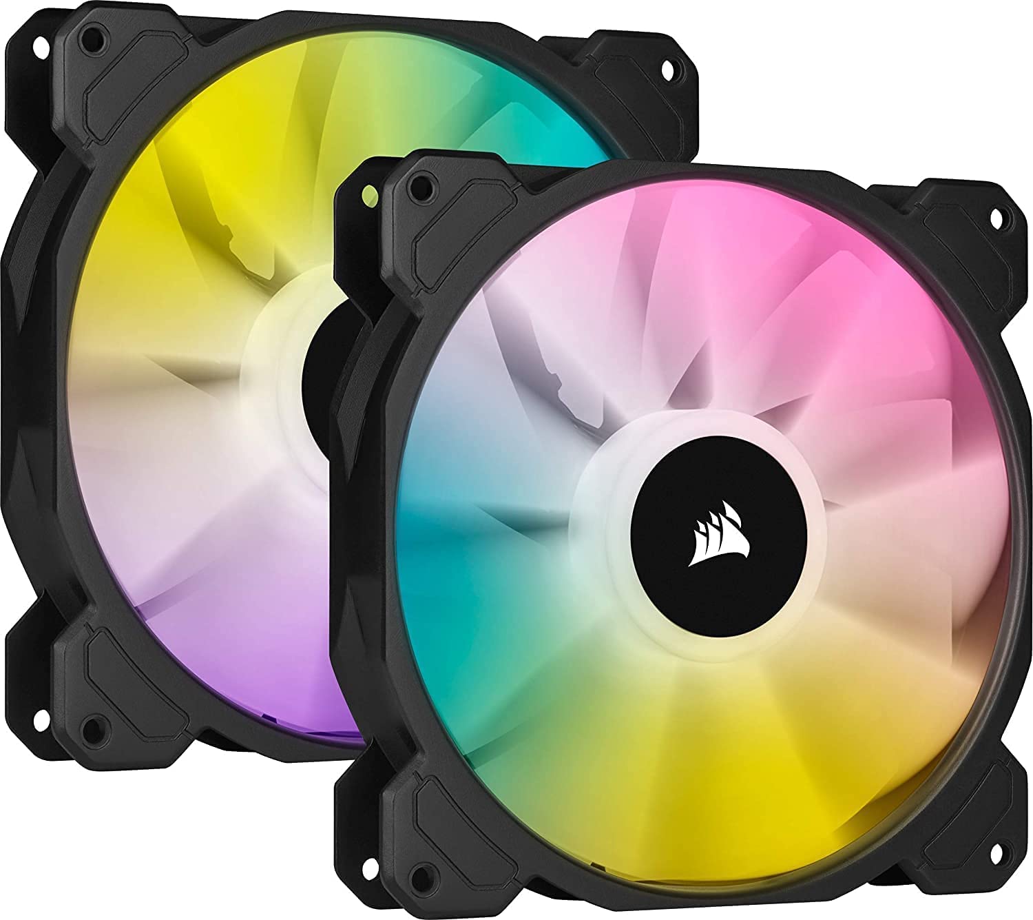 CORSAIR iCUE SP140 RGB Elite (CO-9050111-WW) Performance 140mm PWM Dual Fan Kit with Lighting Node CORE (Renewed)