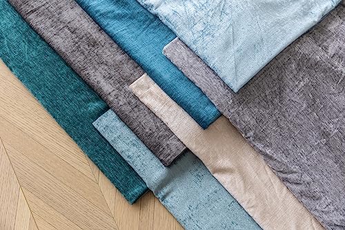 ESEHANA Velvet Curtains for Small Windows Blackout and Noise Reducing Holiday Decorative Drapes for Living Room Bedroom (Grey Blue, 52 * 63)