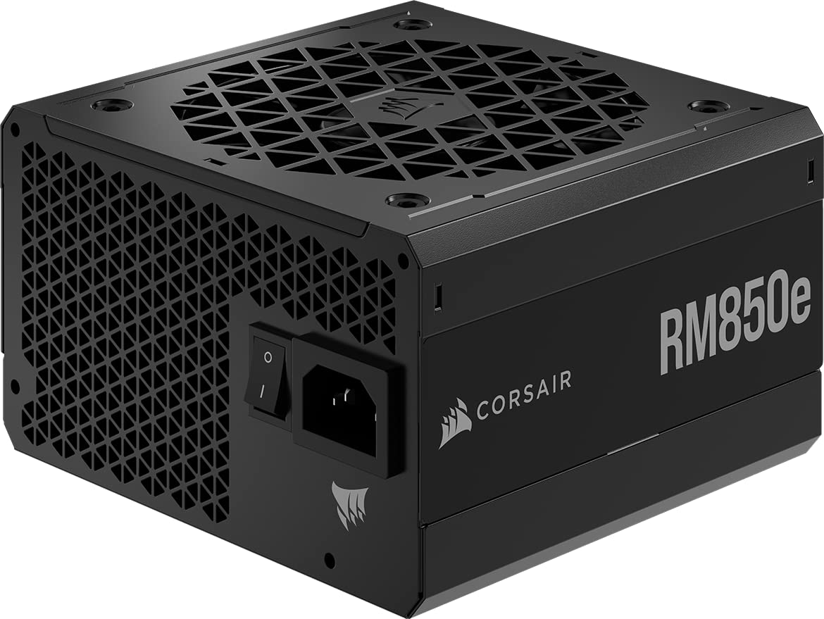 Corsair RM850e Fully Modular Low-Noise ATX Power Supply (Dual EPS12V Connectors, 105°C-Rated Capacitors, 80 Plus Gold Efficiency, Modern Standby Support), Black