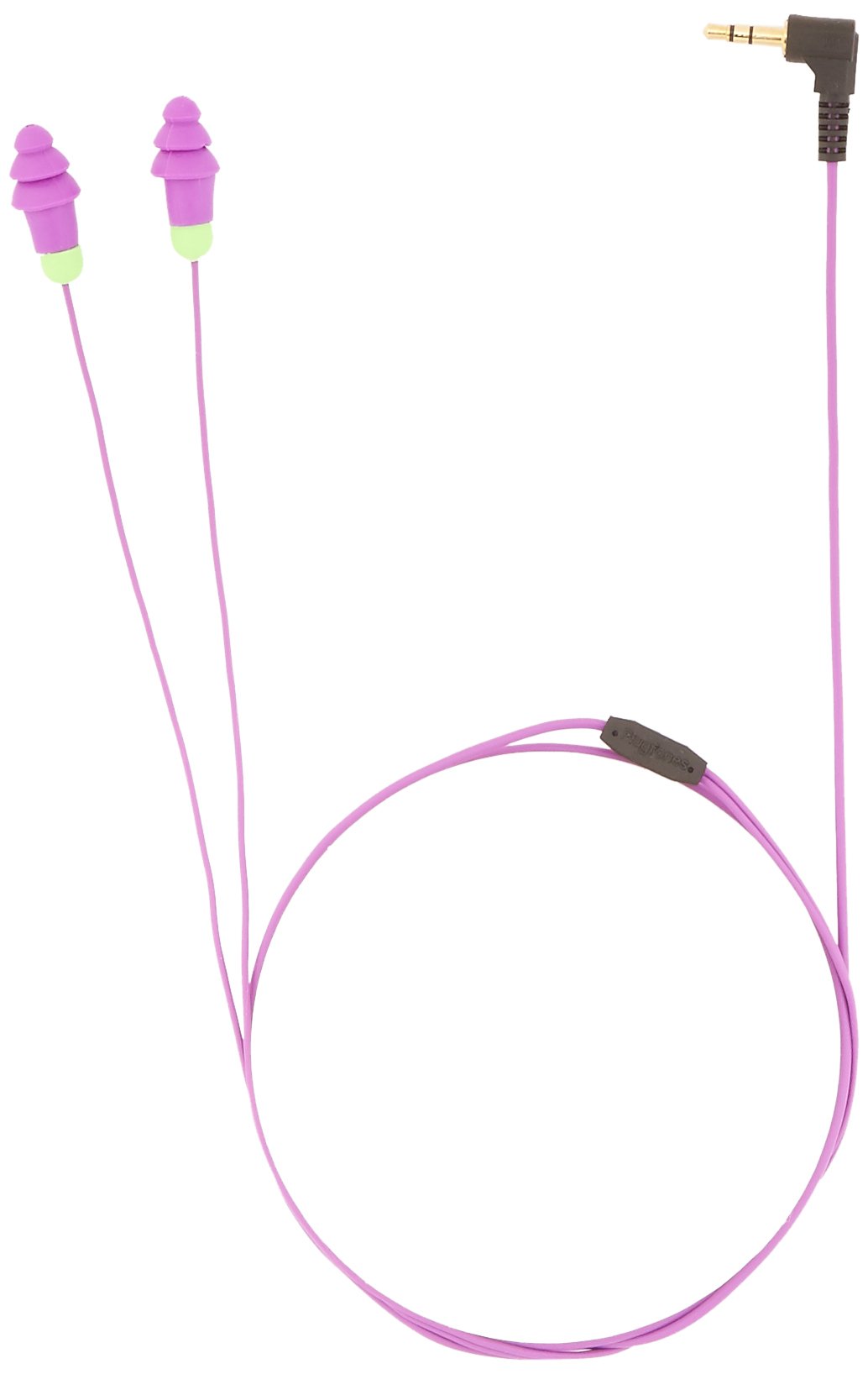 Plugfones Basic Earplug-Earbud Hybrid - Noise Reducing Earphones - Purple