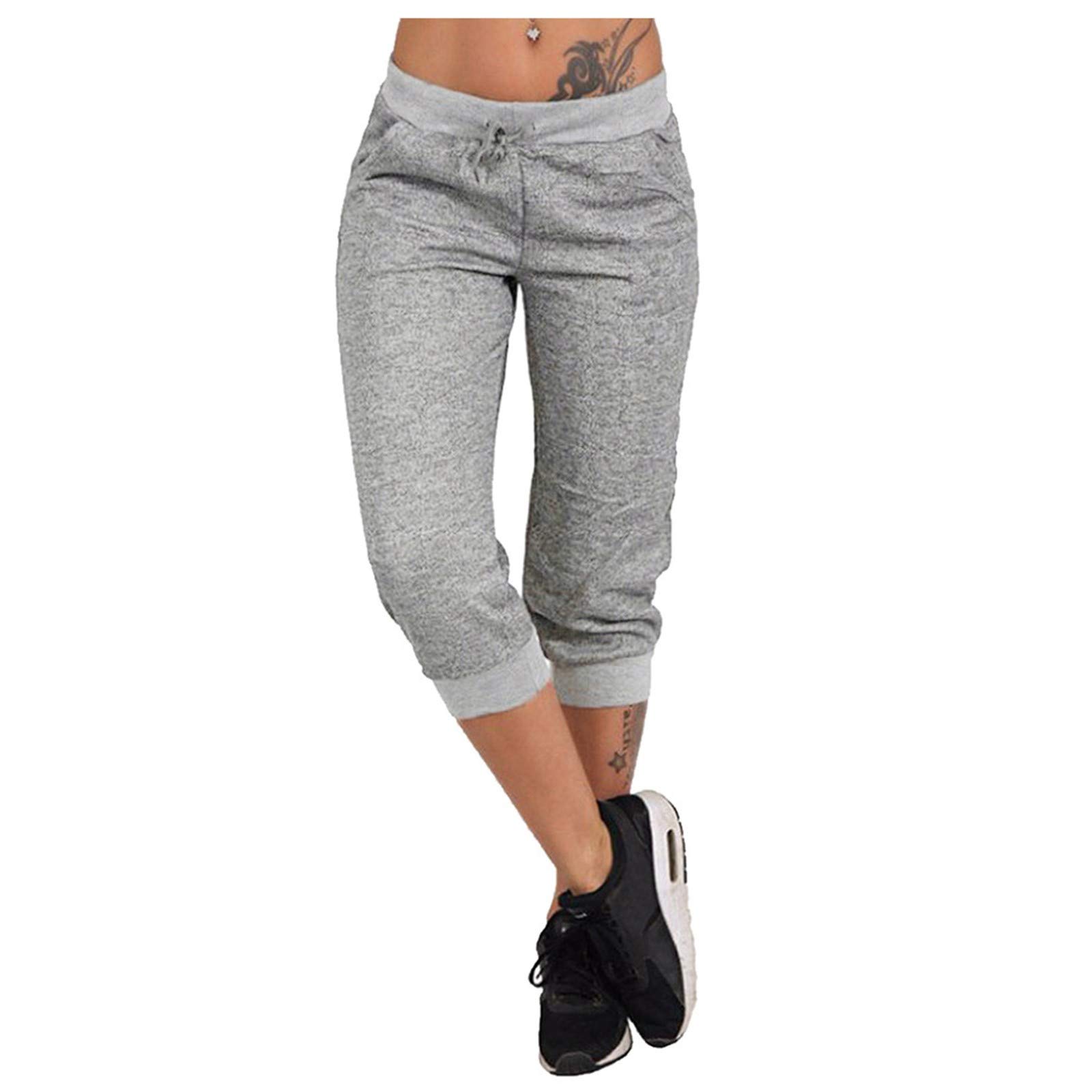 Casual Solid Short Trouser Pants Pants Fashion Women's Pants Sweat Shorts Women Set Grey