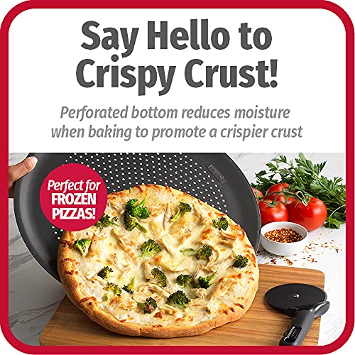 GoodCook AirPerfect 14'' Nonstick Carbon Steel Large Pizza Pan, Gray (4483)