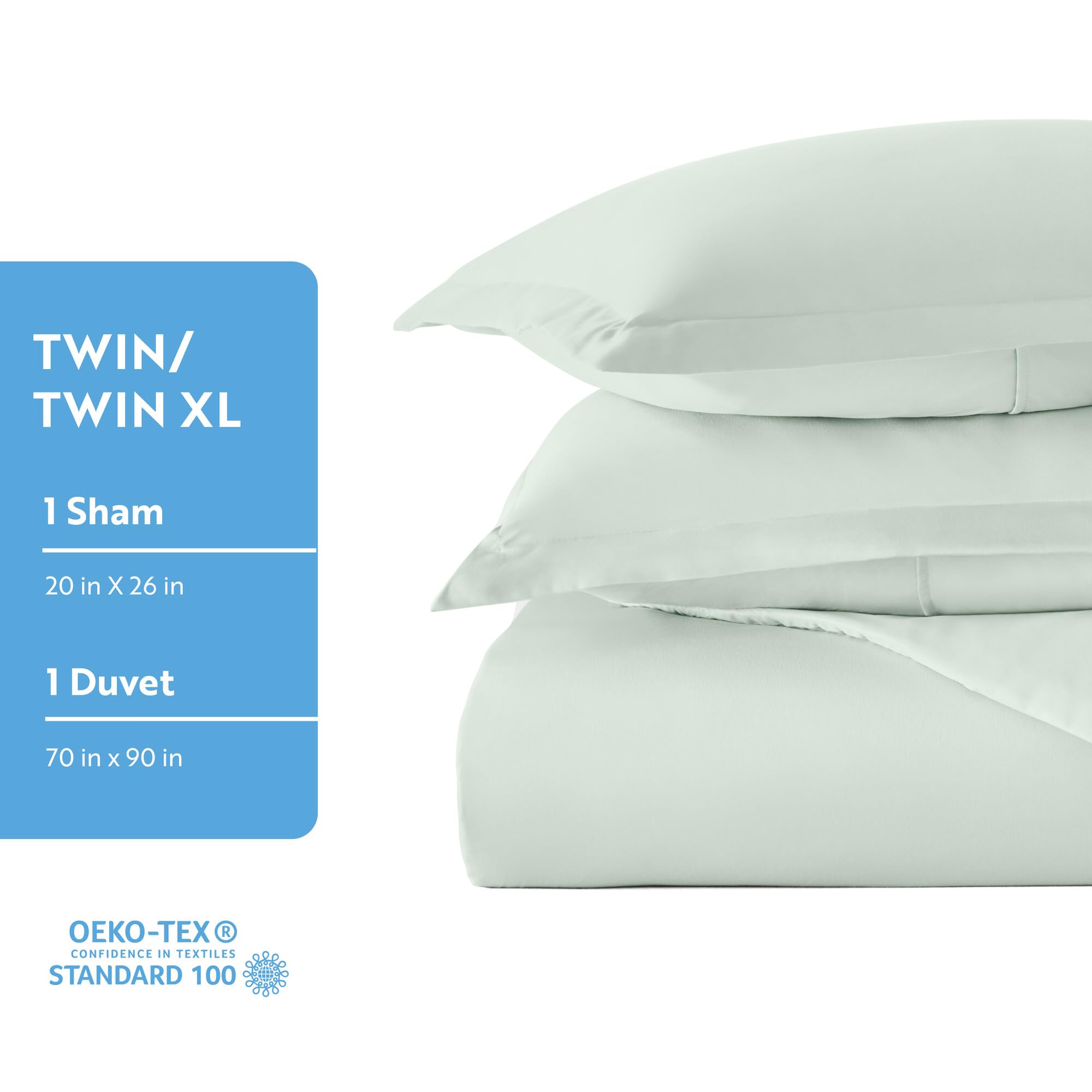 Linen Market Premium Ultra Soft 3 Piece Duvet Cover Set Full/Queen Mint