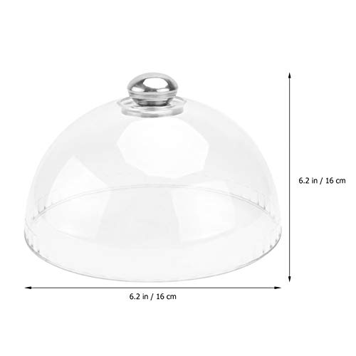 Glass Dome Round Clear Cake Dome Transparent Cake Display Stand Base Cover Food Plate Dish Cover Guard Dessert Cake Pastry Cover Lid for Kitchen Home Restaurant Acrylic Cake Stand