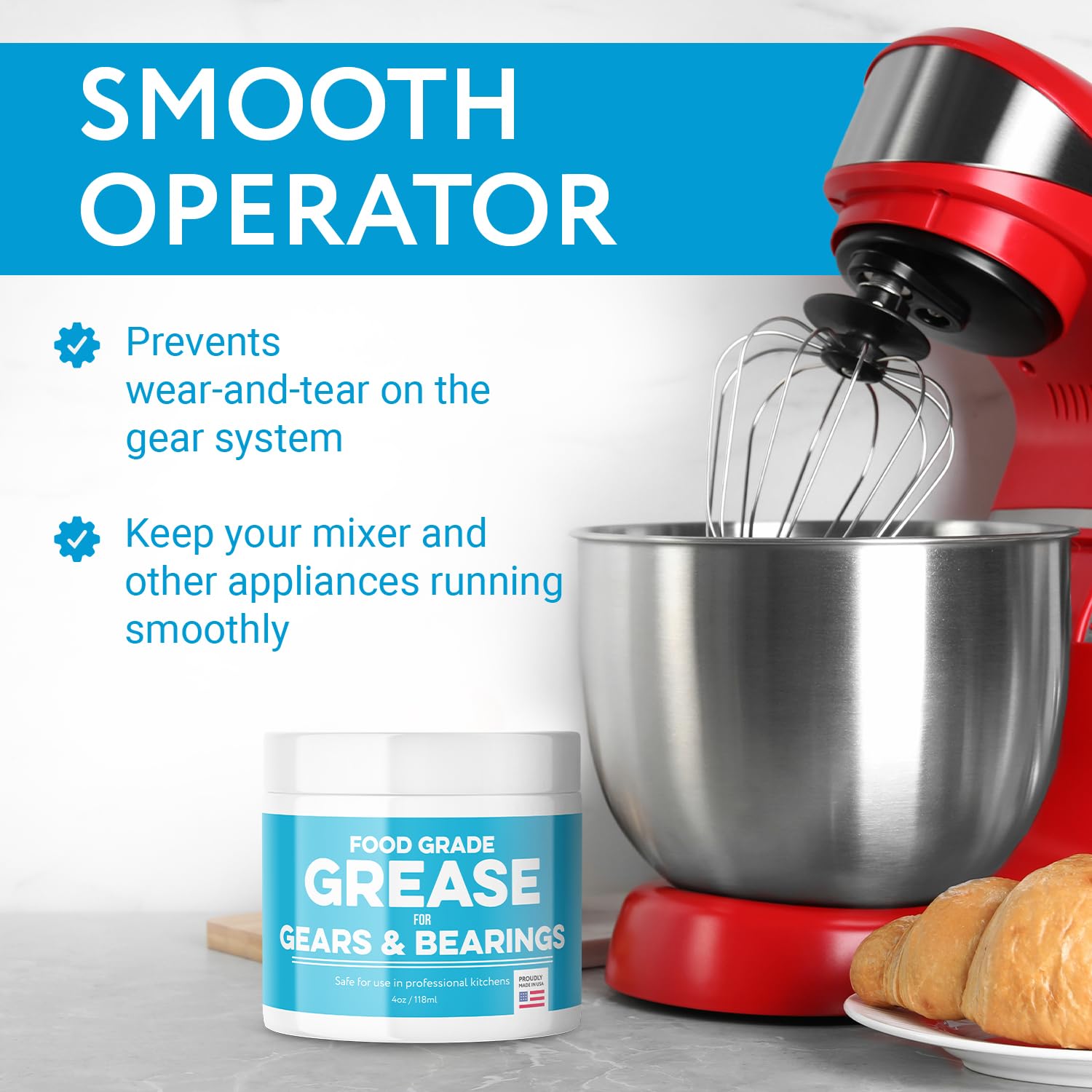 Impresa Products 4 Oz Food Grade Grease for Stand Mixer Universally Compatible- MADE IN THE USA