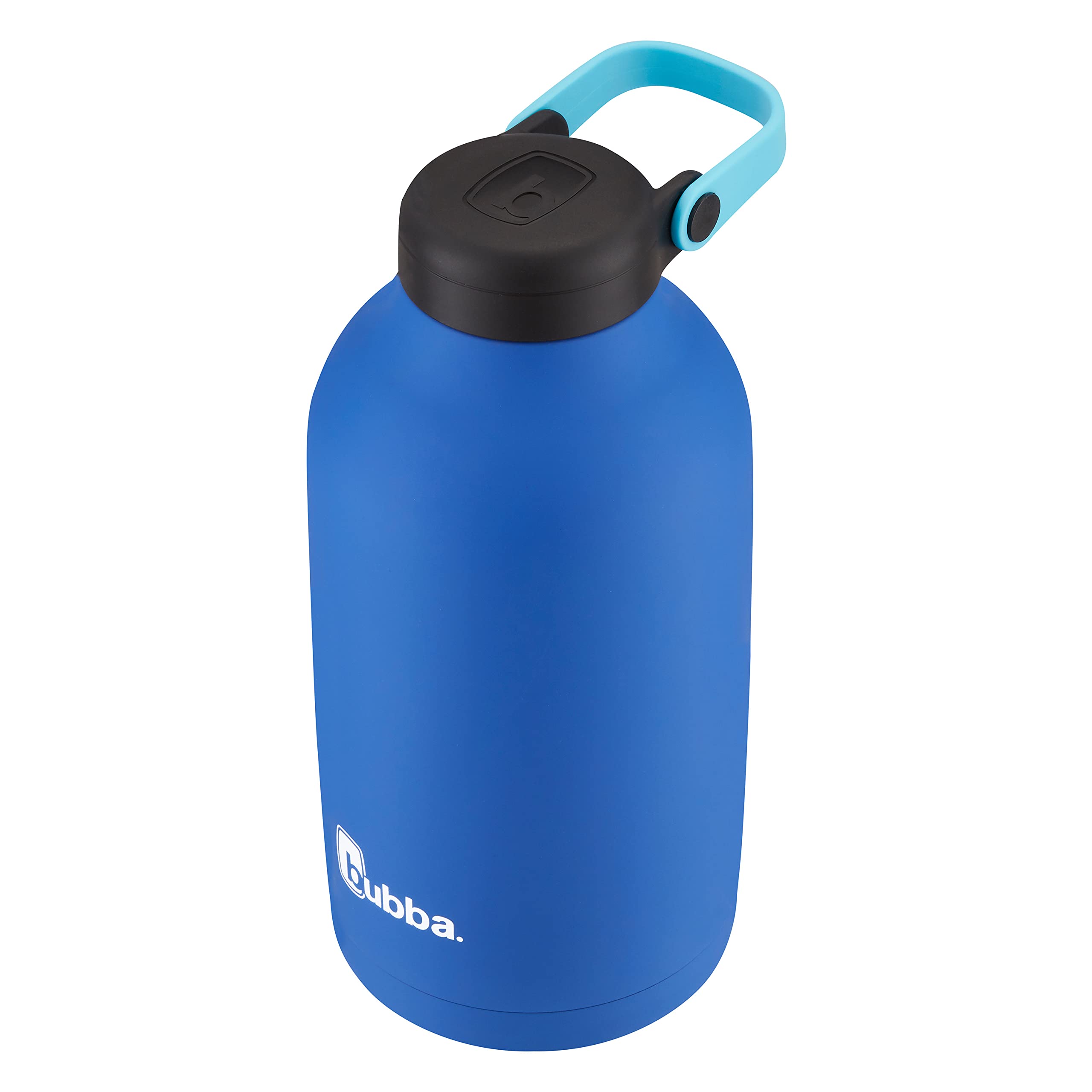 Bubba Radiant Stainless Steel Growler, 64oz Vacuum-Insulated Rubberized Water Bottle with Leak-Proof Lid and Handle, Keeps Drinks Cold up to 12 Hours, Cobalt