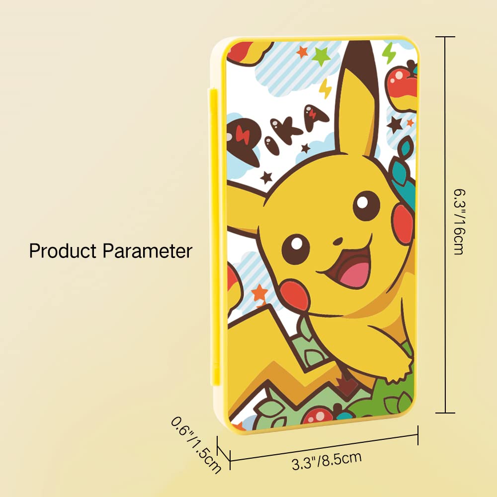 PERFECTSIGHT switch game card witch 12 or 24 or 48 slot holder (Yellow Pika, 24 Slots)