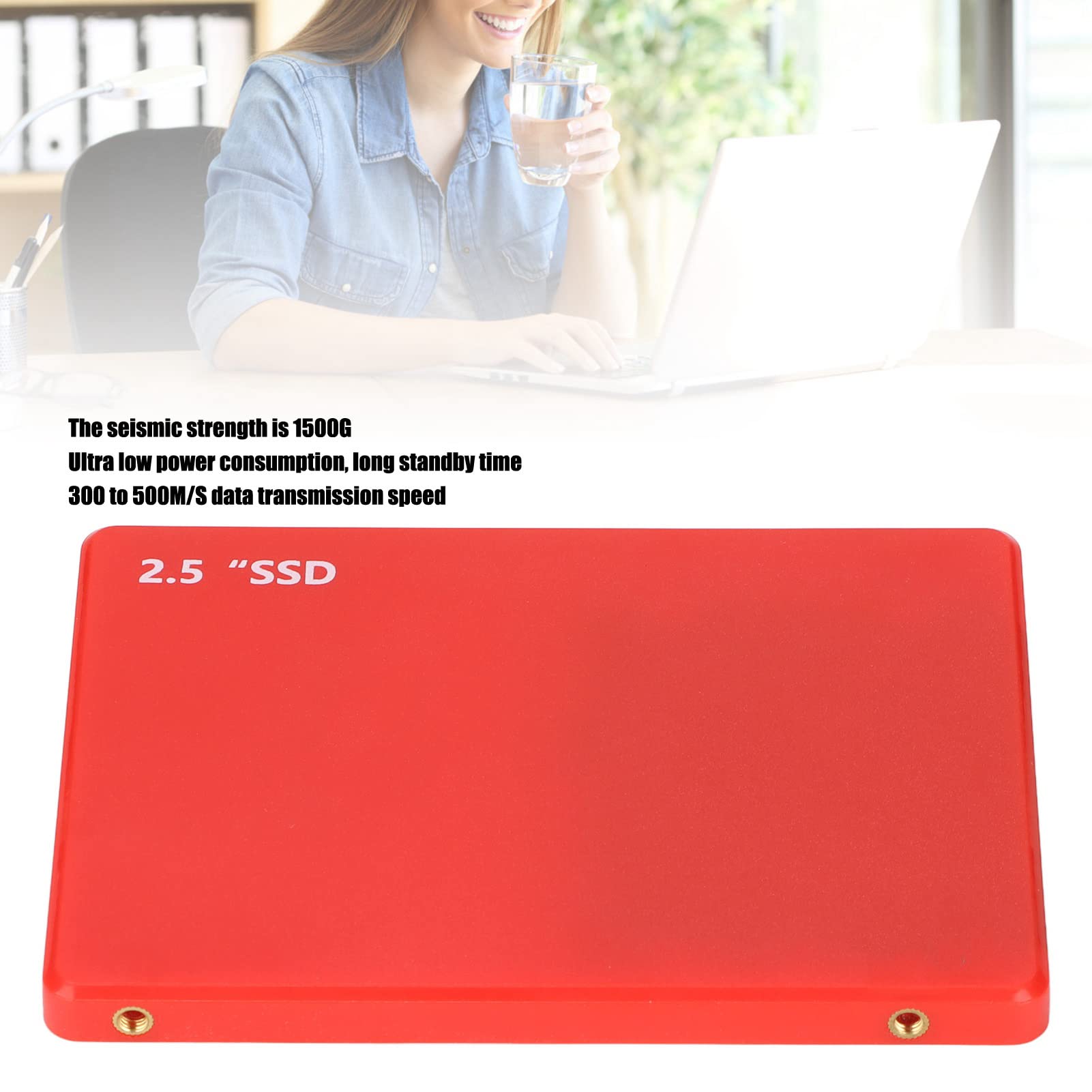 CHICIRIS Laptop SSD, Low Power 300500MS Internal Network Performance Enhancement 2.5 Inch SATAIII Shockproof Home Office SSD for Computer 512GB