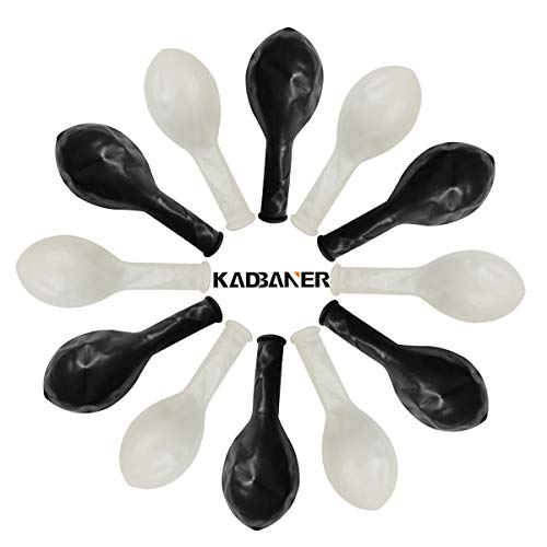 KADBANER white and black balloons 30-pack,12-inch latex balloons