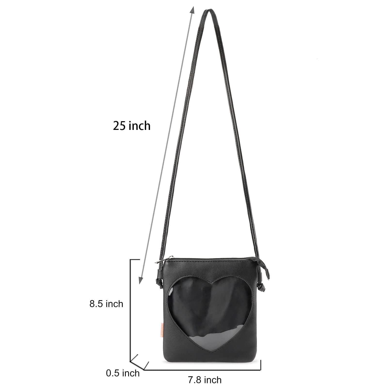 STEAMEDBUN Ita Bag Crossbody Heart Shaped Small Ita Purse Pin Bag for Anime
