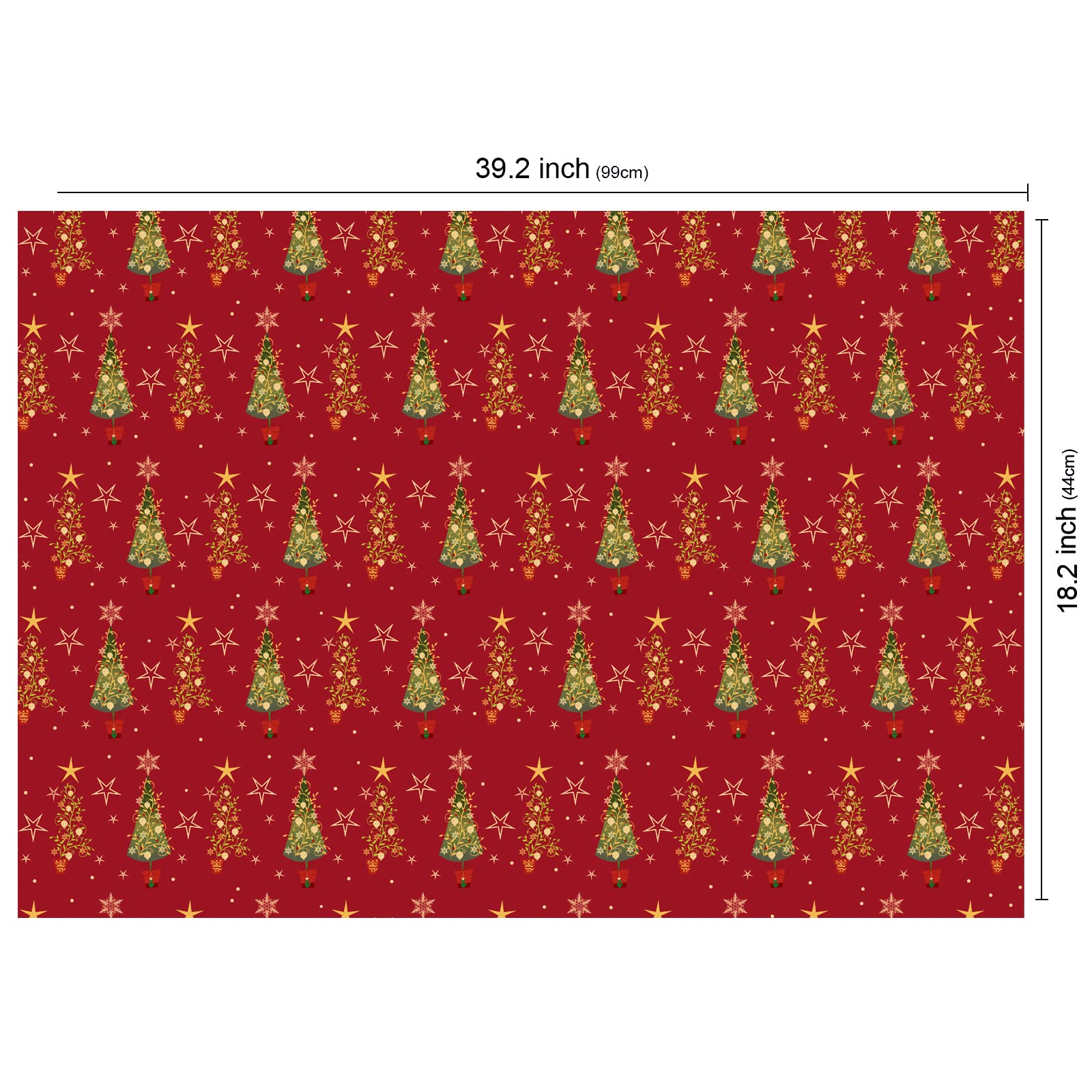 Bromwic Christmas Gift Wrapping Paper Roll, 6 Pack 39 Inch X 18 Inch Per Sheet Different Print Design Wrap Paper for Birthday, Wedding, Baby Shower(Red)