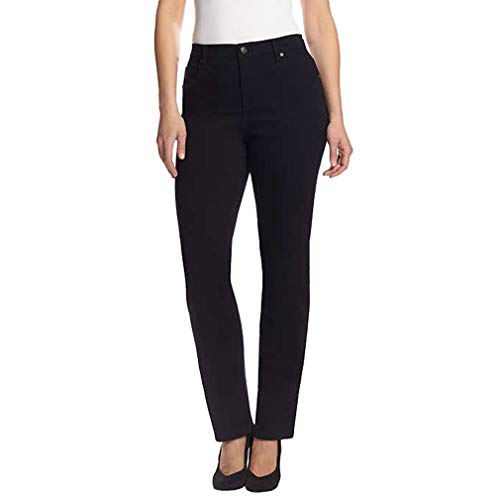 Gloria Vanderbilt womens Classic Amanda High Rise Tapered Jeans, Black, 16 Plus Short