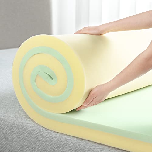 ZINUS 1.5/3/4-inch Green Tea Memory Foam Mattress Topper, Pressure-Relieving Layers, CertiPUR-US Certified, (3 in, King)