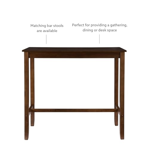 Linon 42 inch Height Pub Claridge Table, Rustic Brown Bar