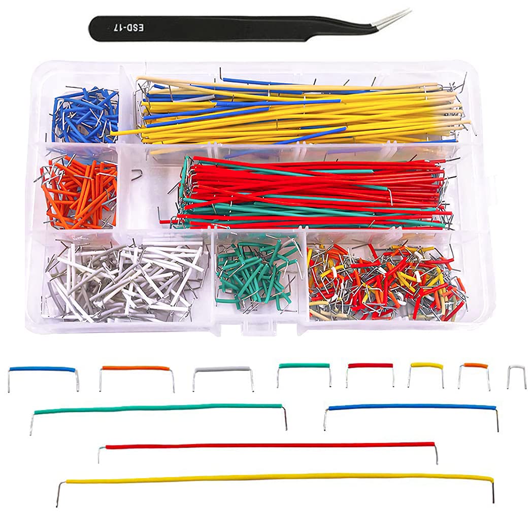 ELOOGAA 14 Vaules 560Pcs 2-125mm Solderless Flexible Breadboard Connecting Line Cables Breadboard Jumper Wires kit