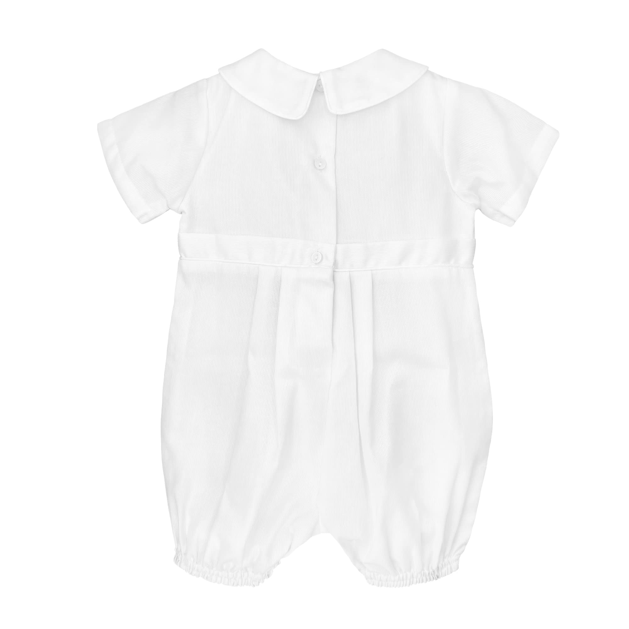 Petit Ami Baby Boys' Pique Christening Knicker with Hat, 12 Months, White