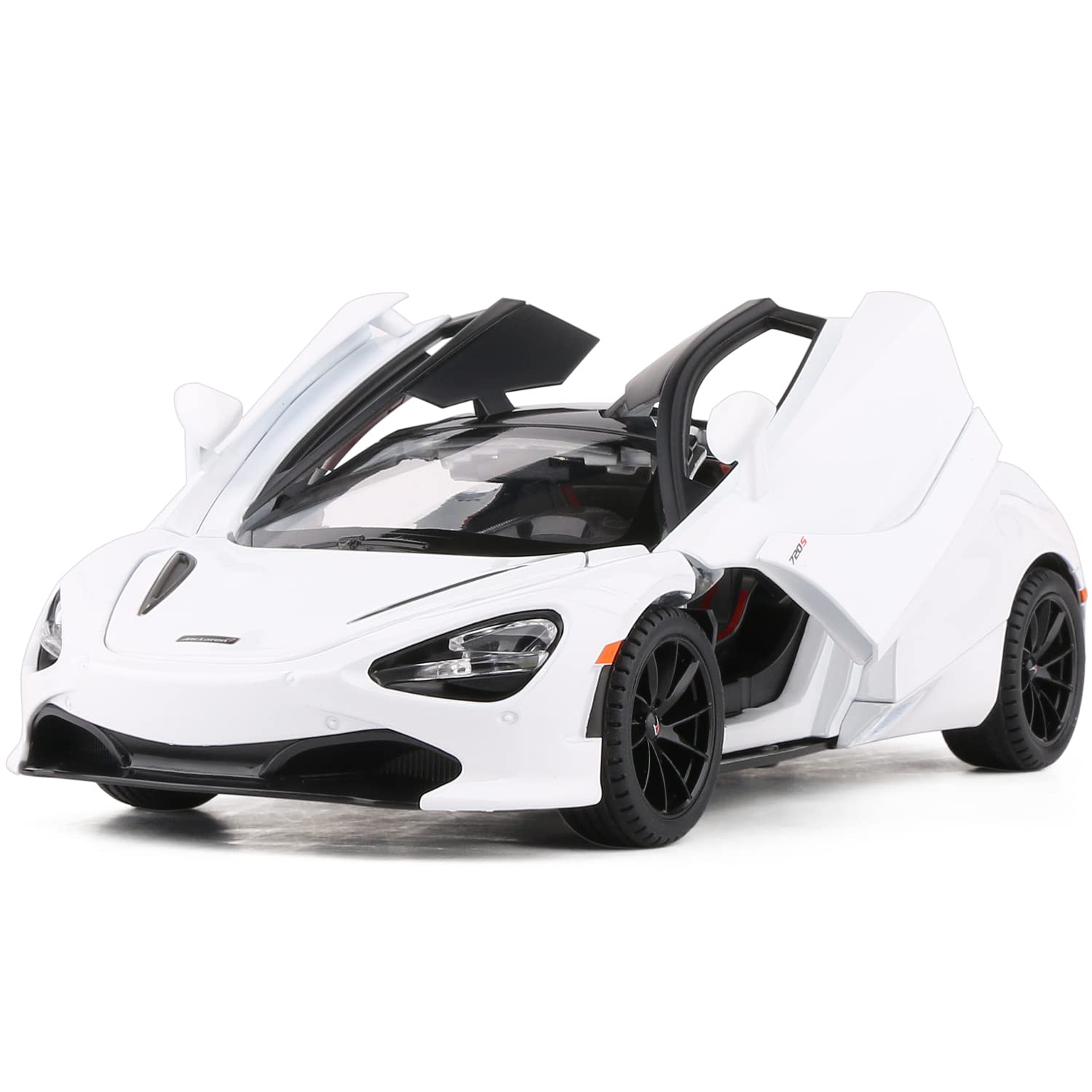 COOLPUR 1:24 diecast Model for MCLAREN 720s zinc Alloy Pull Back Car Diecast Model,Decorative,Mini Vehicles Toys for Kids,Boyfriend,Young Peoples Gift(bigwhite)