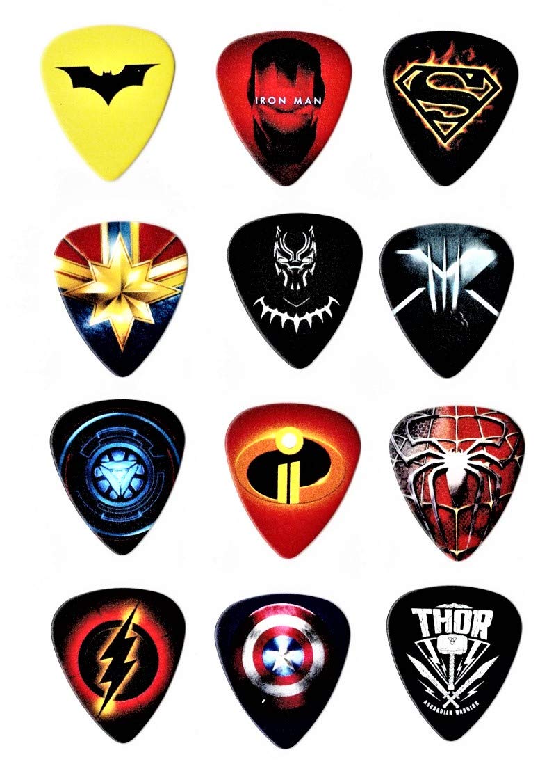 Marvel and DC Comics Superheroes Symbol (12 picks in a packet)
