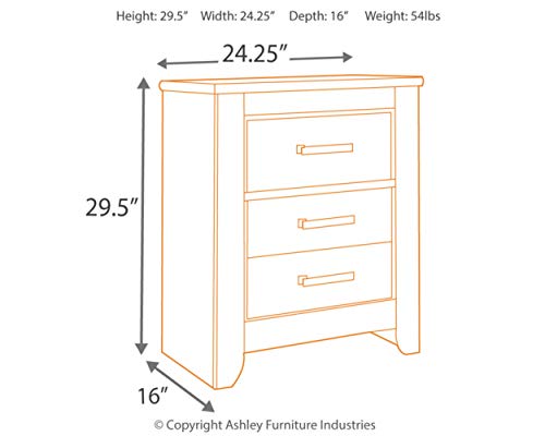 Signature Design by Ashley Zelen Rustic Contemporary 2 Drawer Nightstand, Warm Gray