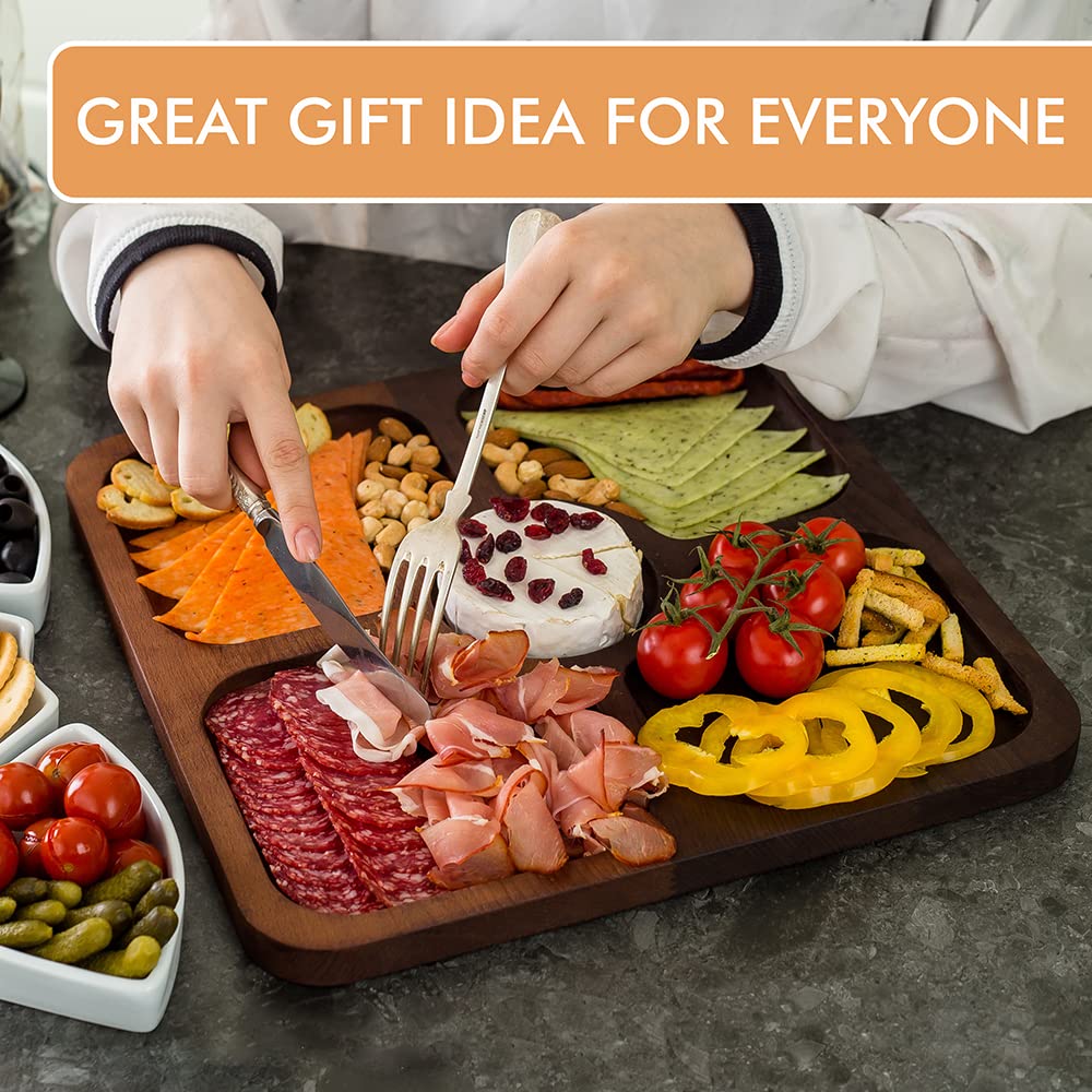 CG Home Heat-Treated Wooden Beech Large Cheese Board, Large Charcuterie Board Platter Unique Housewarming & Bridal Shower Gift Serving Solid Tray Sturdy & Durable