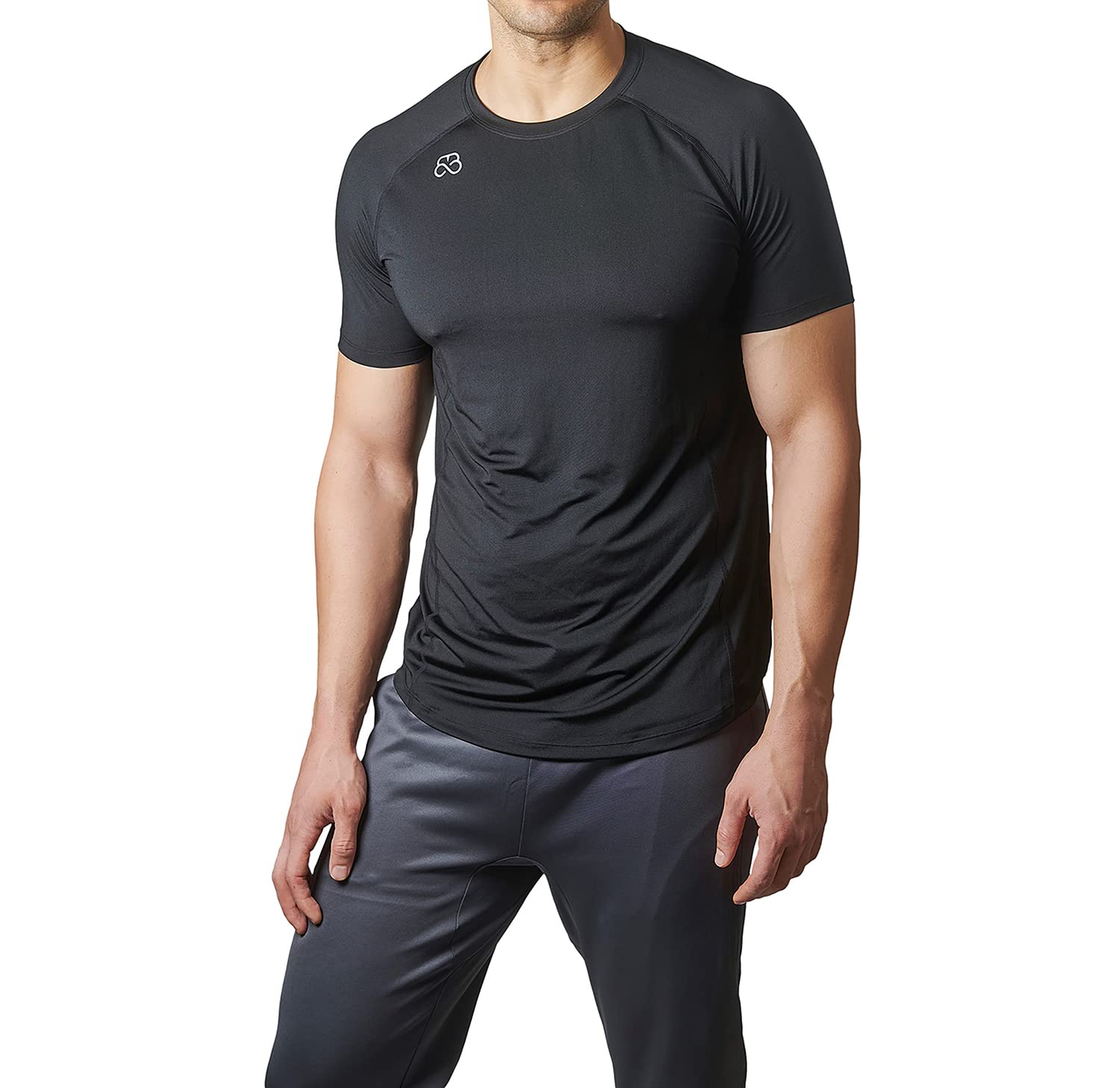 Brutal Buddha Men's Premium Performance Shirt, Training and Exercise Shirt, Breathable & Sweat Wicking Workout Shirt for Men, Primal Black, M