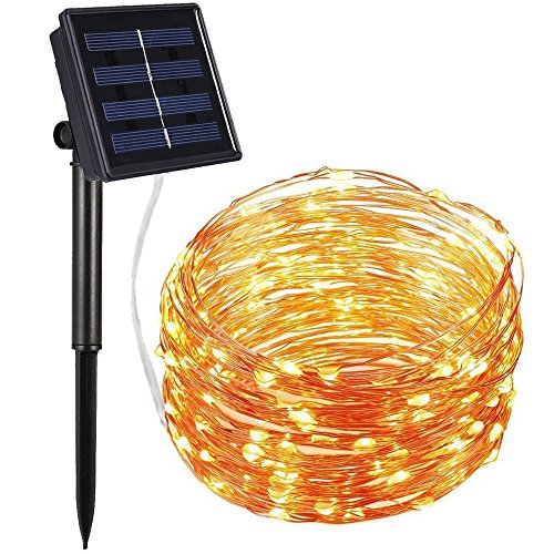 Toxz home products Solar Powered Copper Wire Light String Decor,8 Light Modes for Fairy Party Decor,22M 200LED,8 Hours Working Time(Ship from US!)