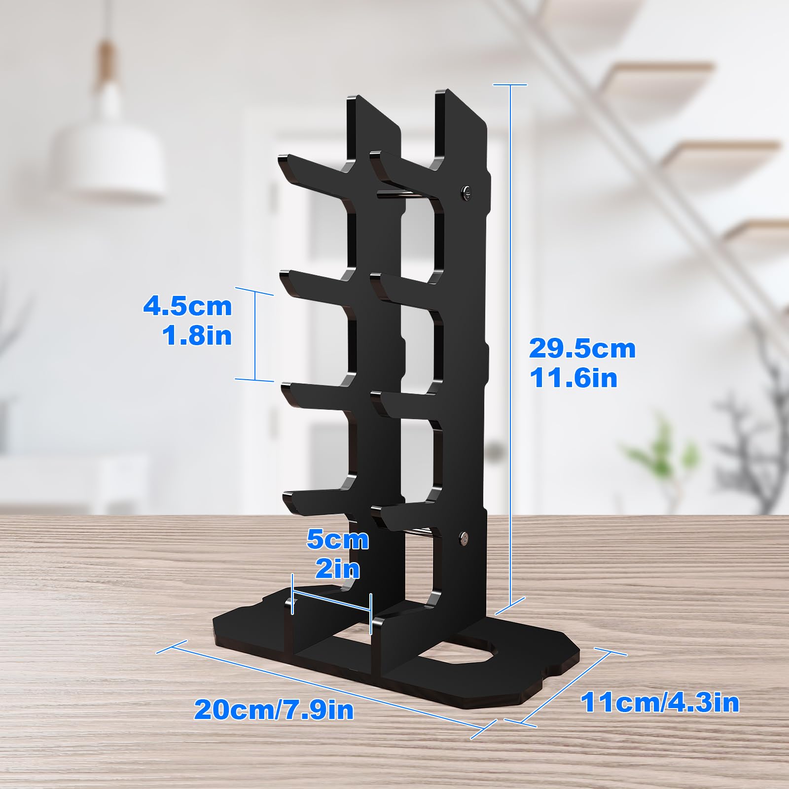 Cosmos Acrylic Knife Display Stand, Pocket Knife Holder EDC Knife Organizer Rack Folding Knife Display Case Multitool Storage Shelf Dagger Stand for Collection, Home Decoration (Solid Black)