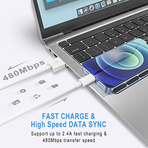 iPhone Charger 6ft 4Pack Apple Charging Cord [Apple Mfi Certified] Lightning Cable 6 Feet Long Cord,Fast iPhone Charging Cable for Apple iPhone 13 Pro Max/12 Mini/11/XR/Xs/X/8/7/6 Plus/5/iPad Air
