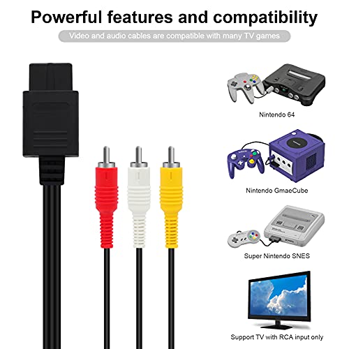 N64 AV Cable, Audio Video AV Cable Cord for Nintendo 64 N64, Gamecube GC,Super Nintendo SNES, 2.5M/8.2FT