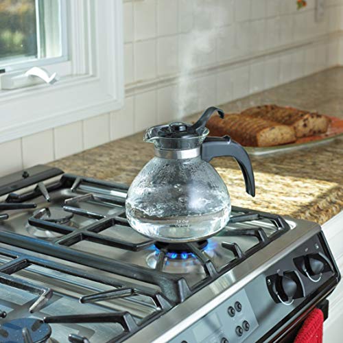 CAFÉ BREW COLLECTION Stovetop Tea Kettle, Whistling, Borosilicate Glass, 12-Cup