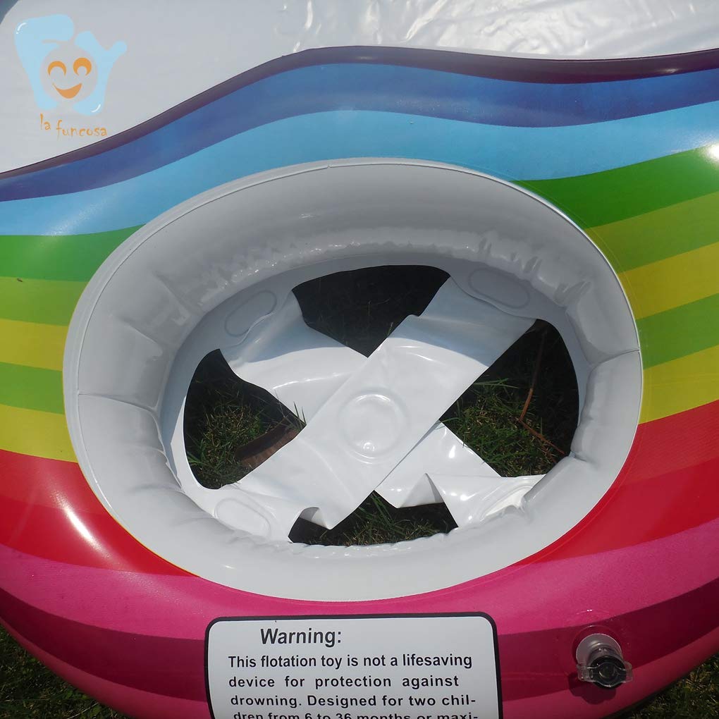 Inflatable Twin Baby Pool Float Infant Double Seat Floaty 2 Kids Swimming Rings