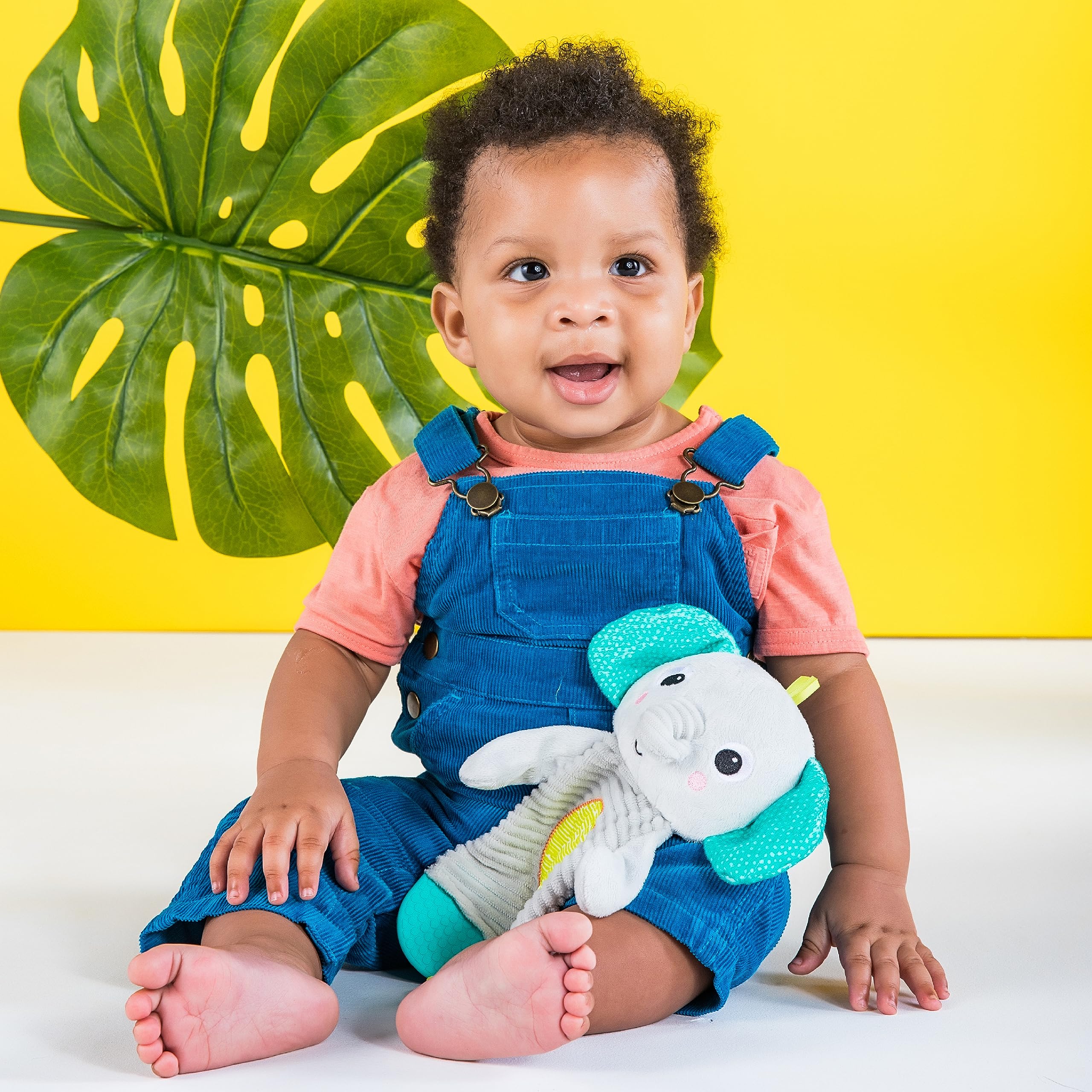 Bright Starts Snuggle & Teethe BPA-free Crinkle Teething Plush Baby Toy - Elephant