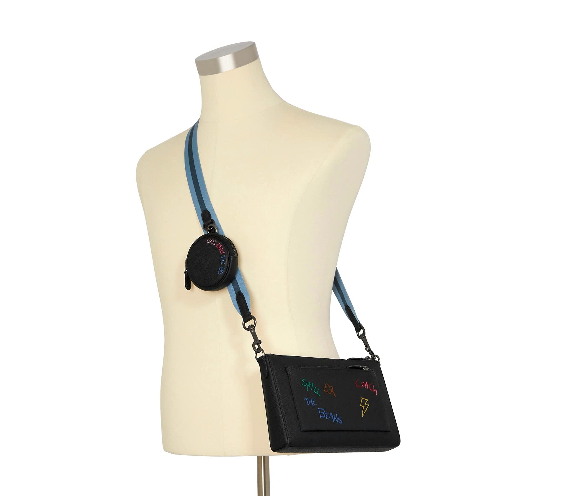 Coach Womens Holden Crossbody With Diary Embroidery (QB/Black Multi)
