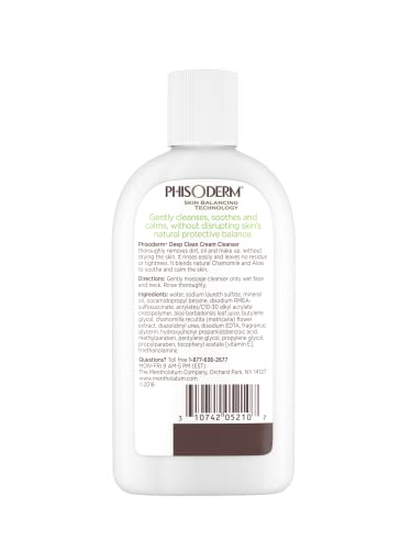 pHisoderm Deep Clean Cream Cleanser for Normal to Dry Skin, 6 fl oz Bottle (Pack of 6)