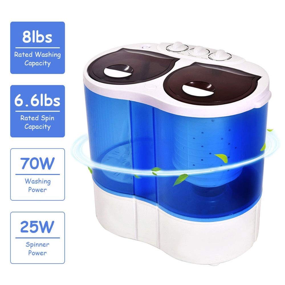 BHVXW Portable Compact Twin Tub Mini Washing Machine Condos Motor Homes RV's Camping Compact Size Washing Machine
