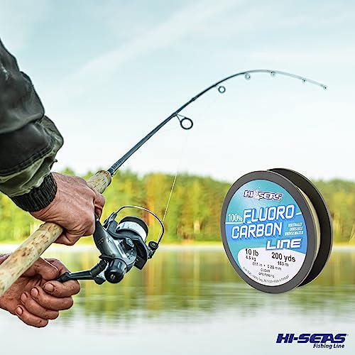 HI-SEAS 100% Fluorocarbon Fishing Line Line, 20 lb Test, Clear, 200 yd