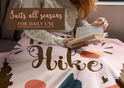 Cool Hiking Gifts for Women, Men, Couples, Throw Blanket for Hikers for Christmas, Birthday - 50" x 65" Take a Hike