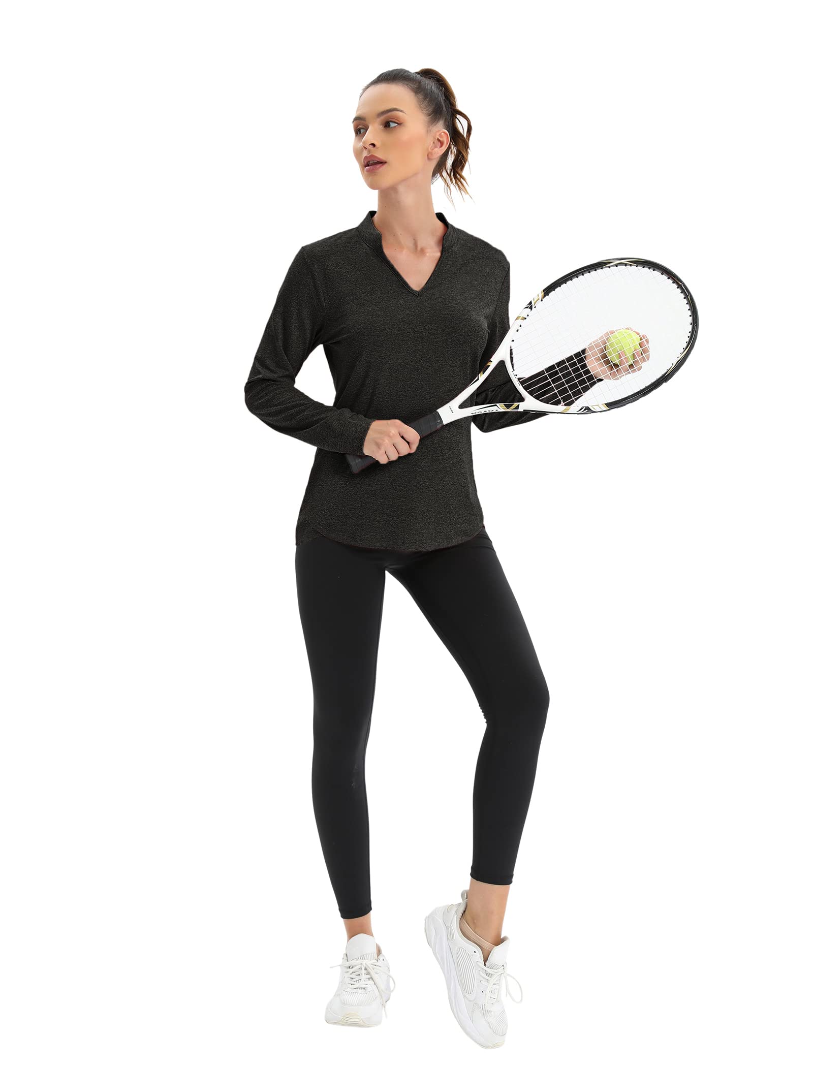 COOrun Long Sleeve Workout Shirts for Women Yoga Athletic Casual Tops Gym Running Breathable Shirt Quick Dry A_Blue Medium