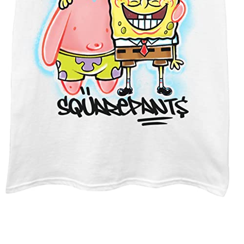 Mens Spongebob Squarepants Classic Shirt - Spongebob, Patrick & Krusty Krab T-Shirt (White, Medium)