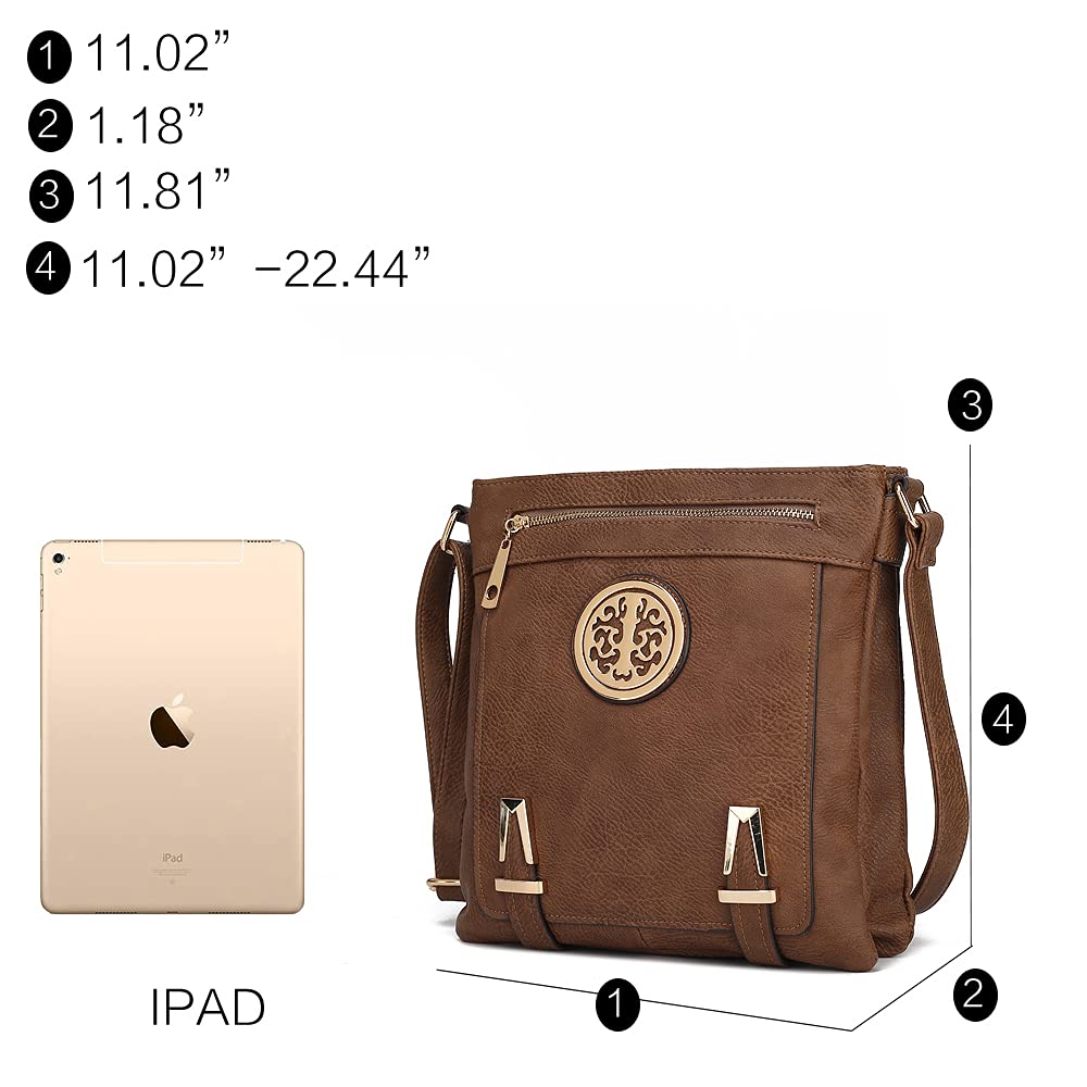 MKF Crossbody Bag for Women β PU Leather Pocketbook Handbag Multi Compartment Messenger Purse β Shoulder Strap