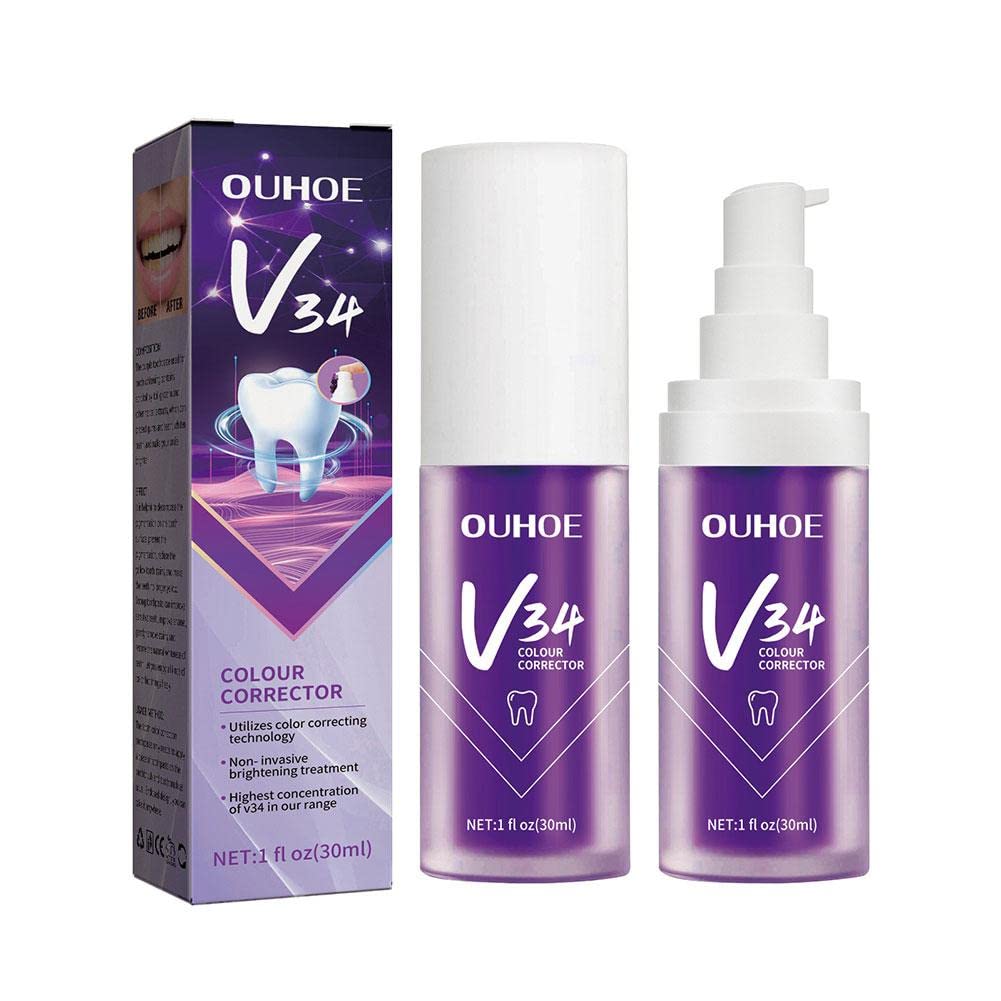 Colour Corrector Purple Teeth Whitening,Tooth Stain Removal, Teeth Whitening Booster,Teeth Whitening Brightening Toothpaste