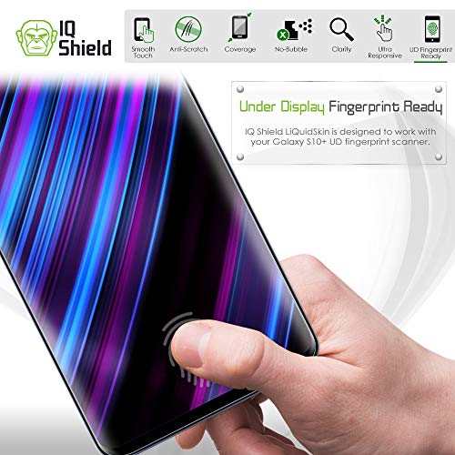 IQShield Screen Protector Compatible with Galaxy S10 Plus (S10+ 6.4 inch)(2-Pack)(Case Friendly) Anti-Bubble Clear TPU Film (NOT Compatible with Verizon S10 5G 6.7)(Works with Fingerprint ID)