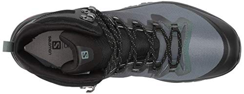 Salomon VAYA MID Gore-TEX Hiking Boots for Women, Stormy Weather/Black/Trooper, 5