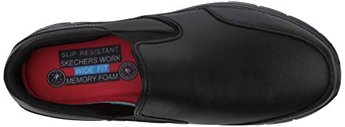 Skechers Men's Bronwood Food Service Shoe, Black Leather, 13