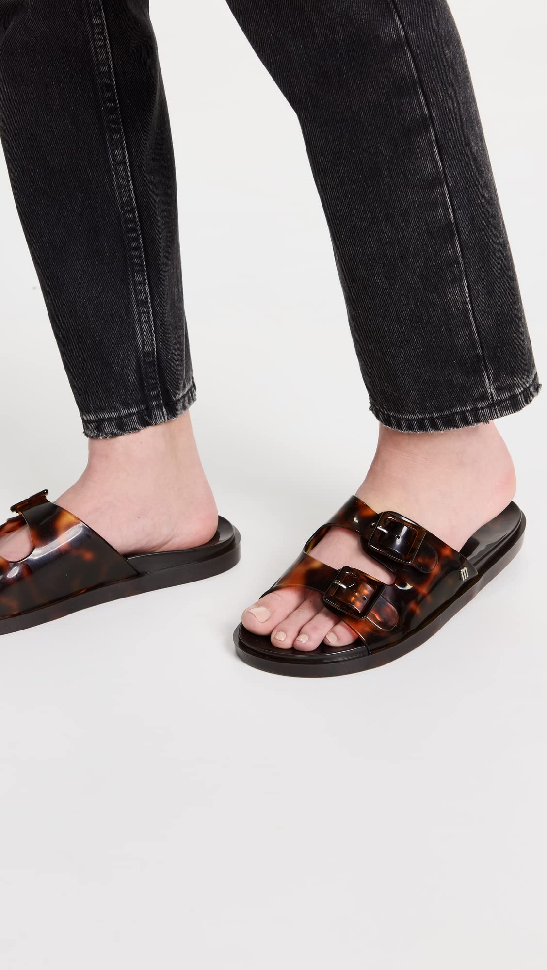 Melissa Women's Wide Sandals, Brown/Tortoise, 7 Medium US