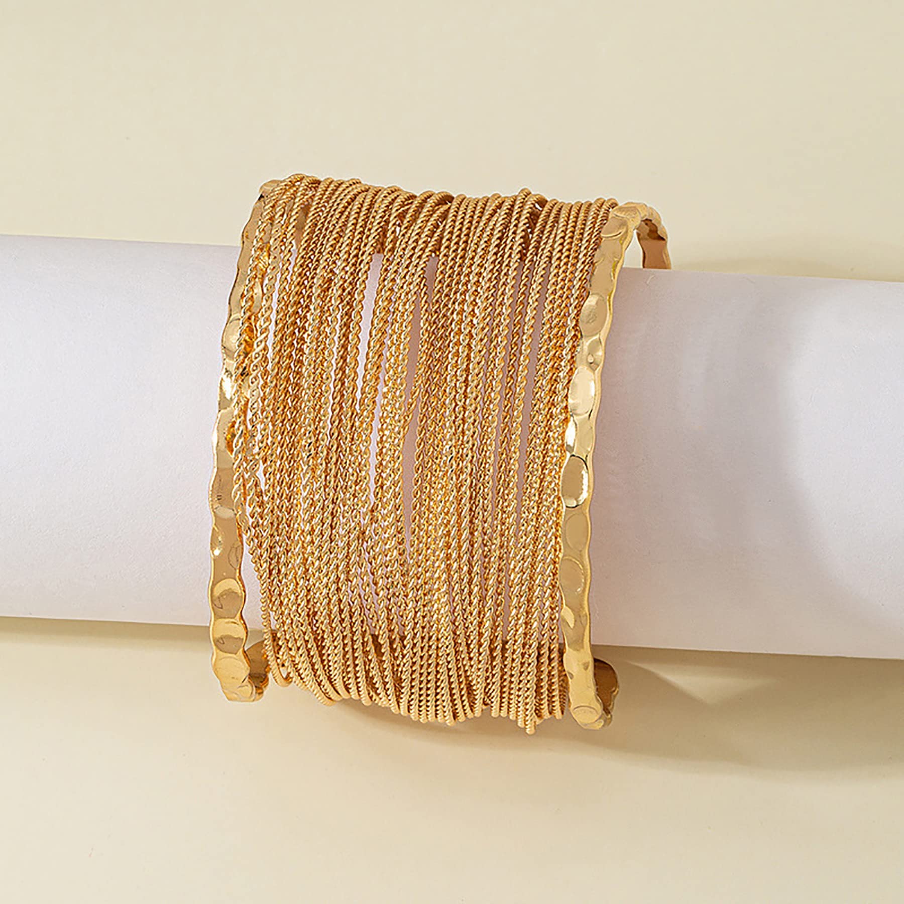 BUAJIUBUA Stainless Steel Wire Bracelet Wide Bangle Bracelets Dainty Jewelry