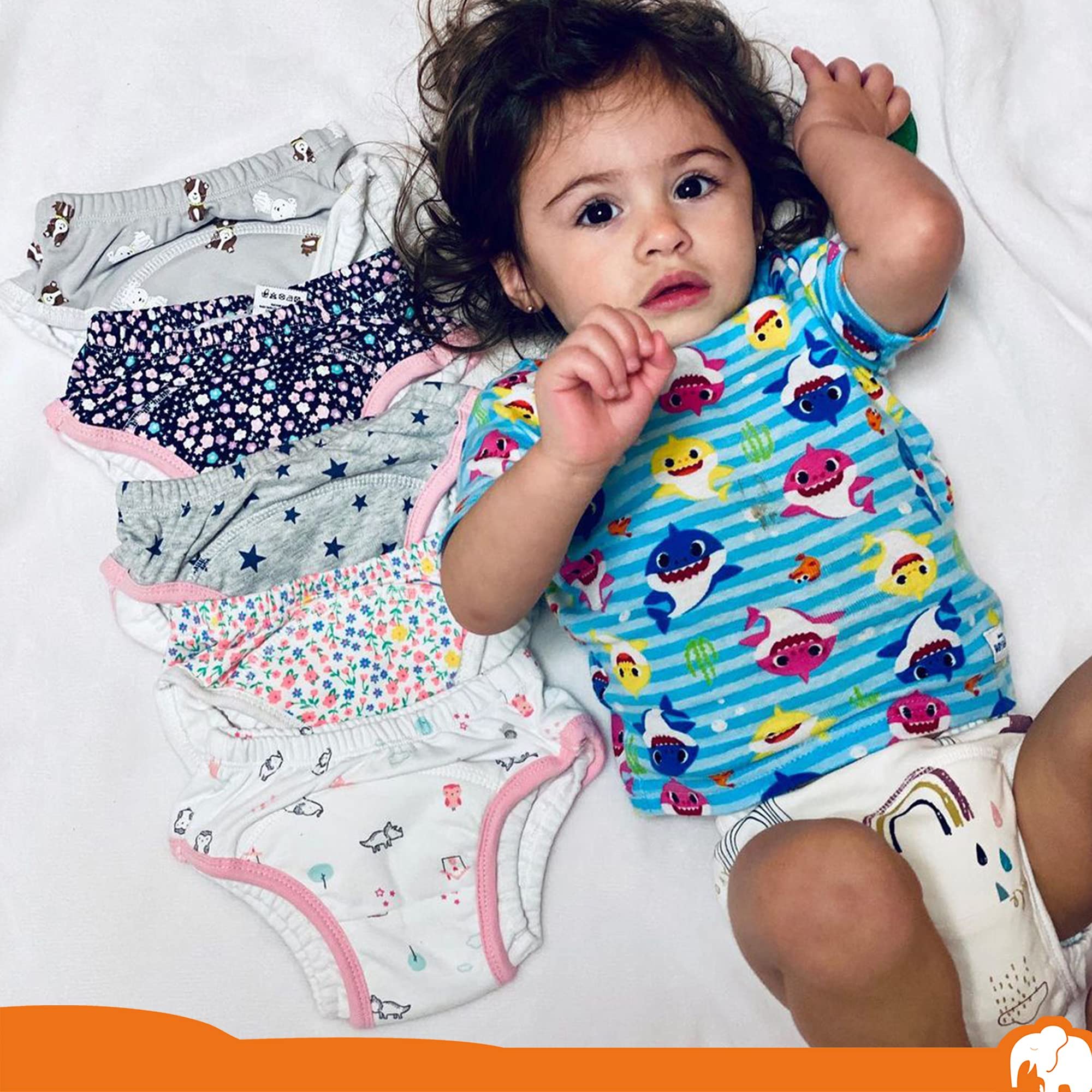 BIG ELEPHANT Baby Potty Training Pants, Ultra Wide Pee-Proof Side Wing Underpants 6 Pack, 12-24 Months
