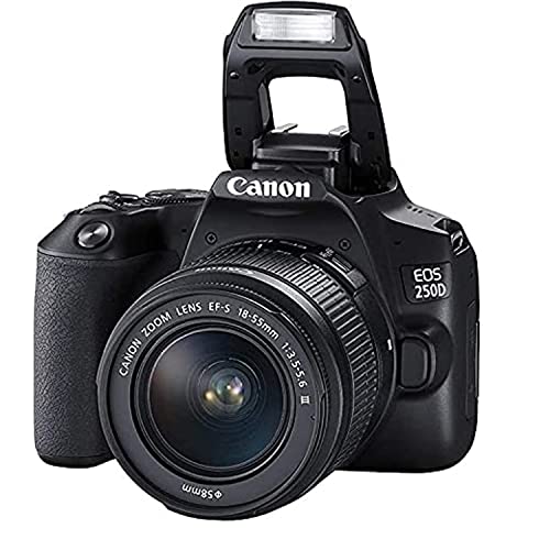 Canon EOS 250D/Rebel SL3 Vlogger Kit:EF-S 18-55mm & EF 75-300mm Lenses,128GB Memory,Tripod,3 Piece Filter Kit,Gadget Bag,Remote Shutter,USB Card Reader,Cleaning Kit & Software Package