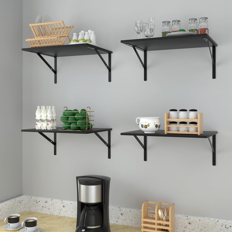 Deep Floating Shelves for Wall, 12 Inch Deep White Shelves for Bedroom, Large Wall Shelf for Living Room, Kitchen, Bathroom, Laundry Room and Decor Storage