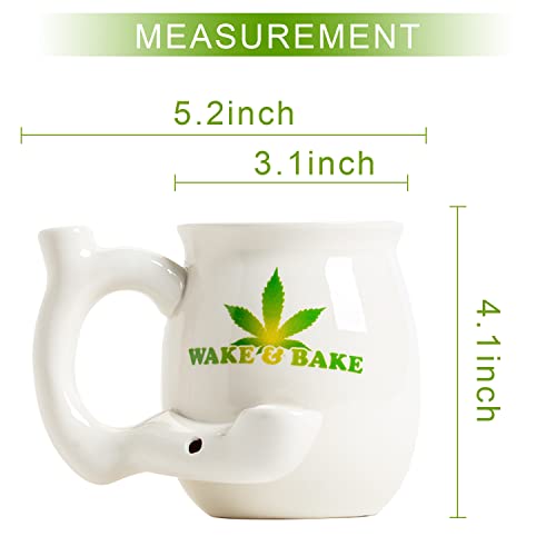 ISTOOLL Wake and Bake Coffee Mug, Novelties White Ceramic Coffee Cup for Gift